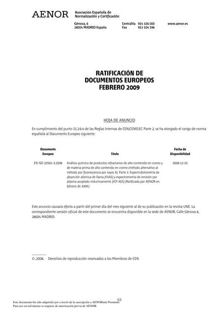 Ratificación de documentos europeos febrero 2009 | Israel Riegos | uDocz