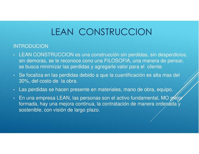 Introducción a Lean Construction | Israel Riegos | uDocz