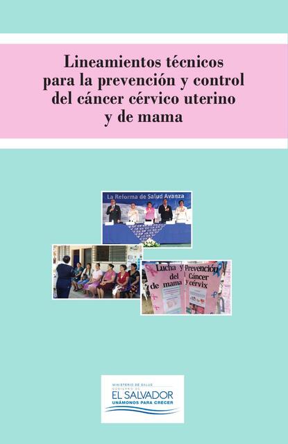Lineamientos técnicos para la prevención y control del cáncer cérvico uterino y de mama | Rocio ...