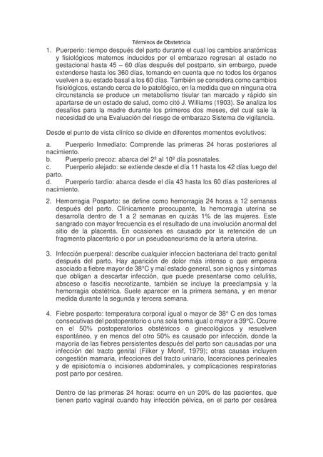 Vocabulario de obstetricia básico | Nathaly Polanco | uDocz