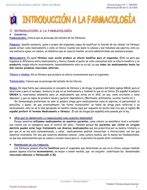 Introducción a la Farmacología | YUDOC.ORG | uDocz