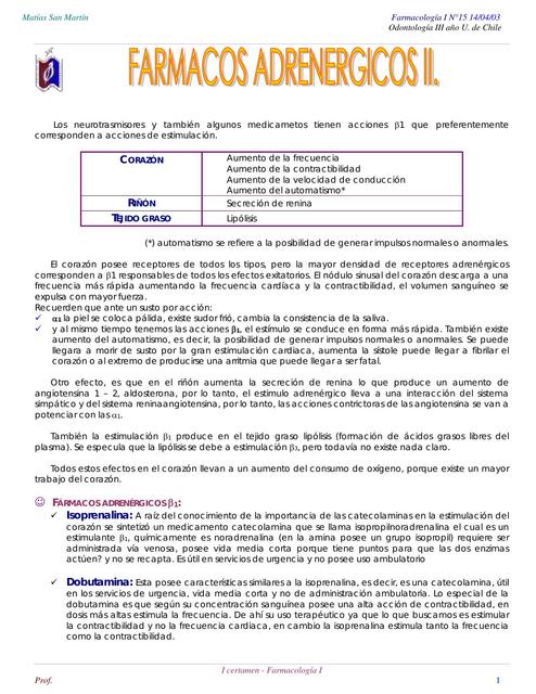 Adrenergicos II | YUDOC.ORG | uDocz