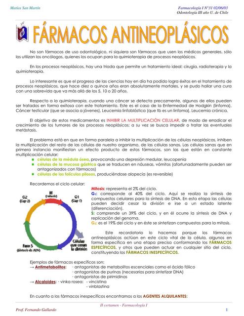 Antineplásticos | YUDOC.ORG | uDocz