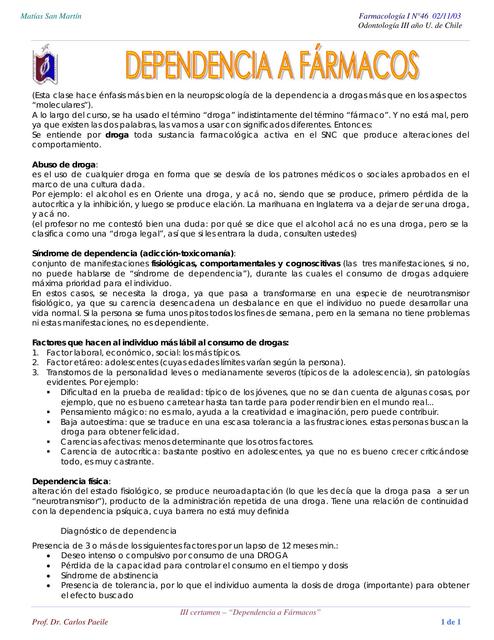Dependencia a Fármacos | YUDOC.ORG | uDocz