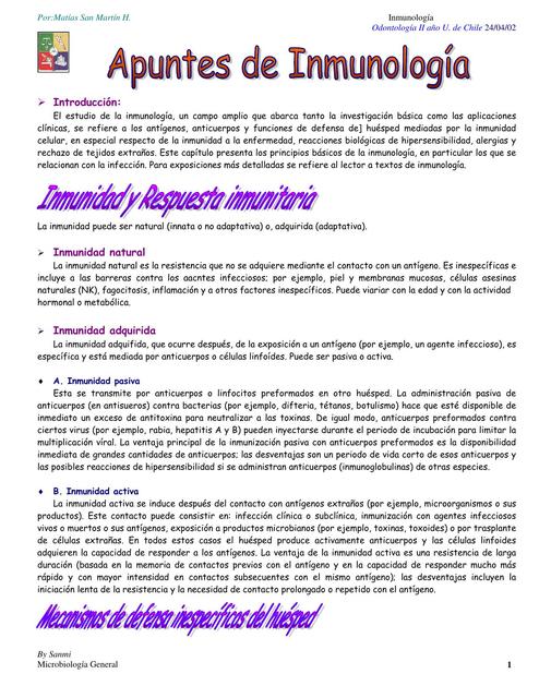 Inmunología | YUDOC.ORG | uDocz