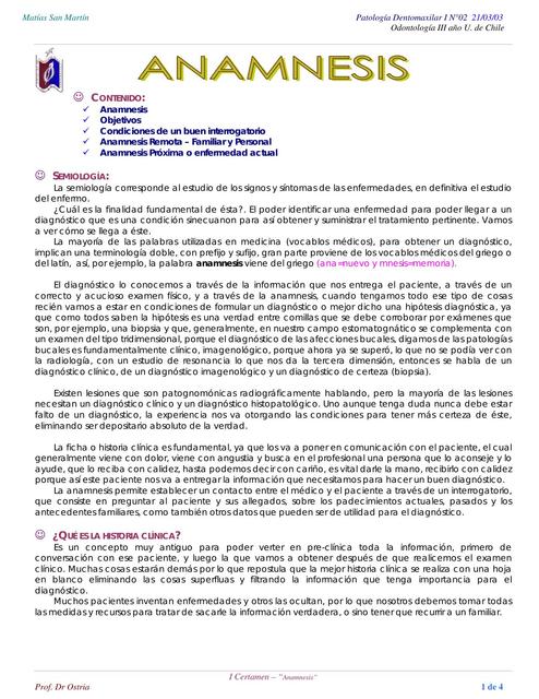 Anamnesis | YUDOC.ORG | uDocz