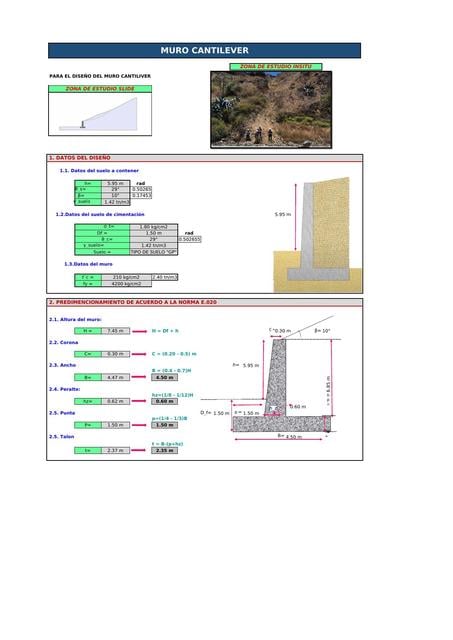 Cálculo Del Diseño Del Muro Parapeto PDF) DISENO DE CERCO