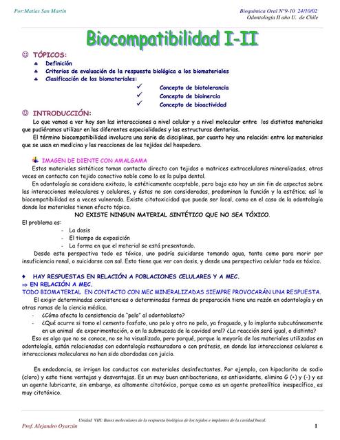 Biocompatibilidad | YUDOC.ORG | uDocz