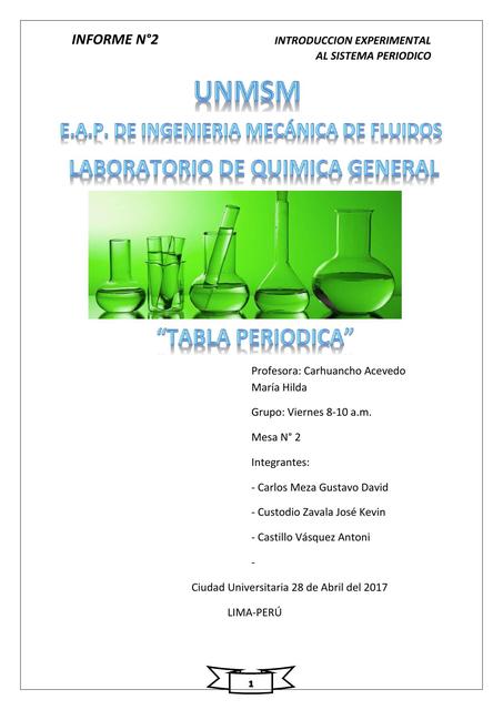 Ejemplo De Informe De Laboratorio De Química
