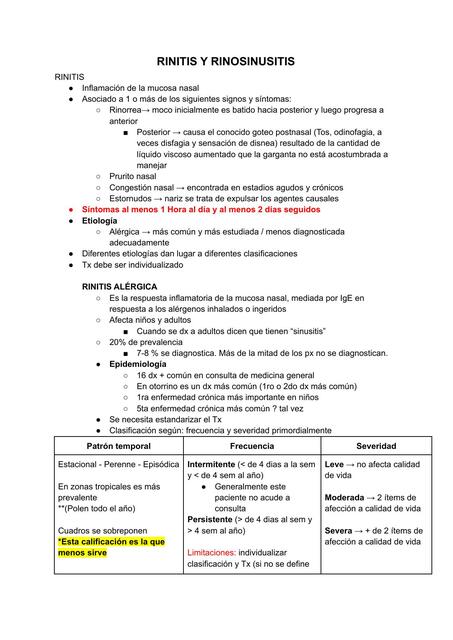 Rinitis y rinosinusitis | MEDilove | uDocz