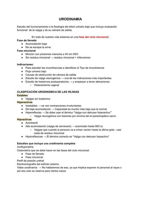 Flashcards de Urodinamia | Por MEDilove | uDocz