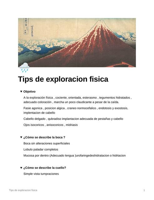 Tips de exploración física | ESPM MEDICINA | uDocz