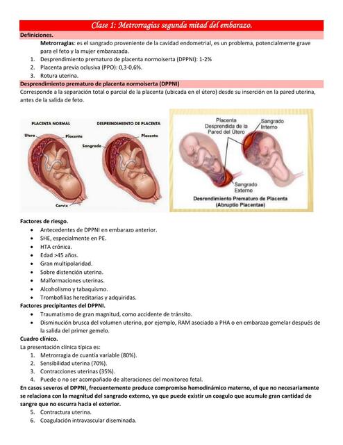 Clase 1 parte 1 Metrorragias segunda mitad del embarazo | Alicia ...