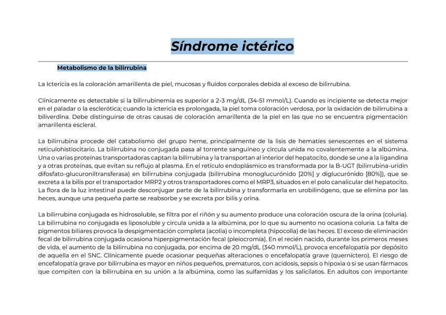 Resúmenes de Ictericia posthepática | Descarga apuntes de Ictericia ...