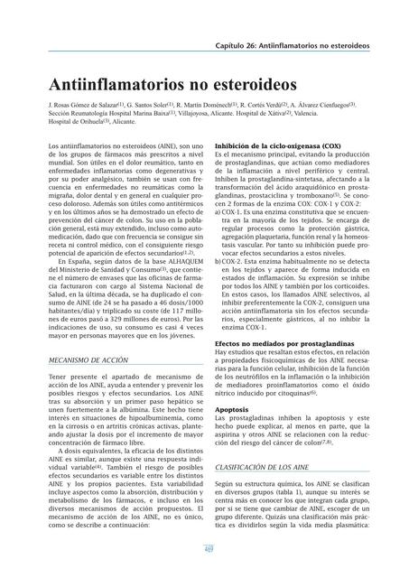 Antiinflamatorios no esteroideos | Enfermería | uDocz