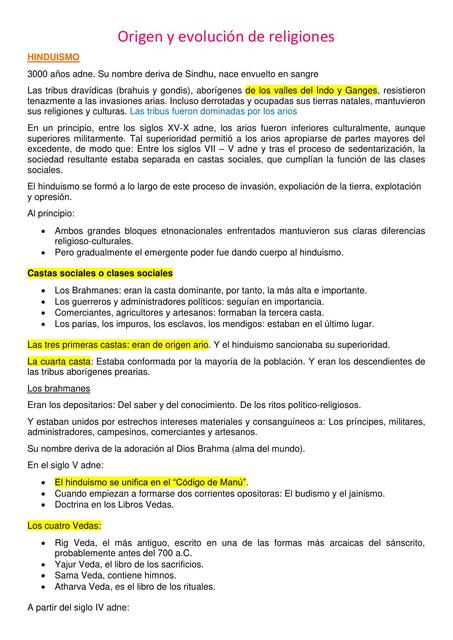 Origen y Evolución de Religiones | Mariana Zarelly Vargas Cárdenas | uDocz Origen y Evolución de Religiones | Mariana Zarelly Vargas Cárdenas | uDocz