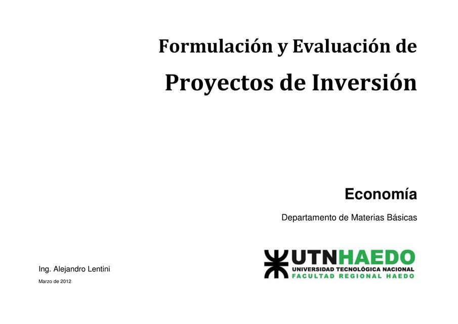 Proyectos de inversion | El Rincón de la Ingeniería | uDocz