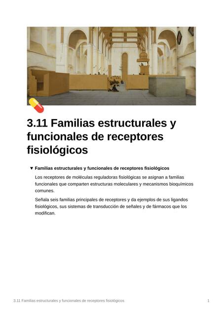 Familias estructurales y funcionales de receptores fisiológicos | ESPM MEDICINA | uDocz