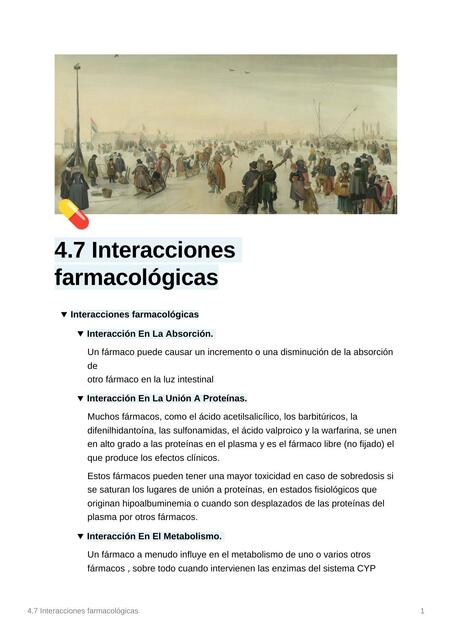 4.7 Interacciones farmacológicas | ESPM MEDICINA | uDocz