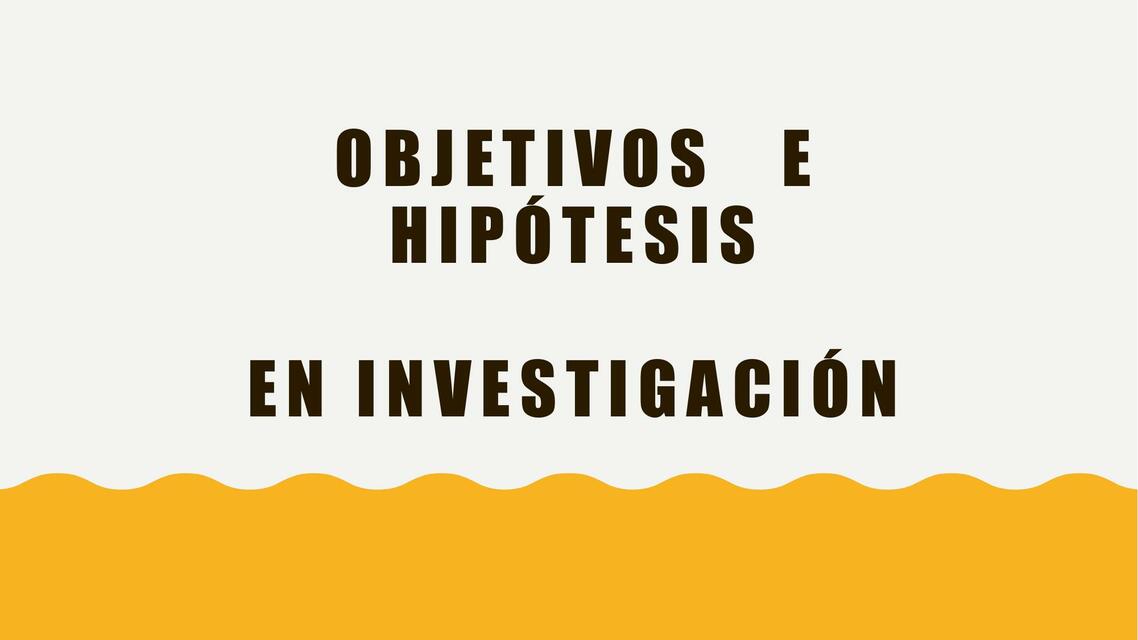 Objetivos e hipótesis en investigación | Diego Israel Tipan, MD ...