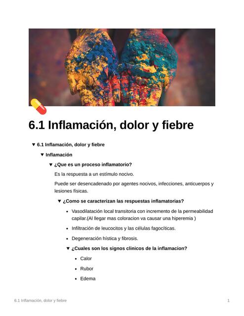 Inflamación dolor y fiebre | ESPM MEDICINA | uDocz
