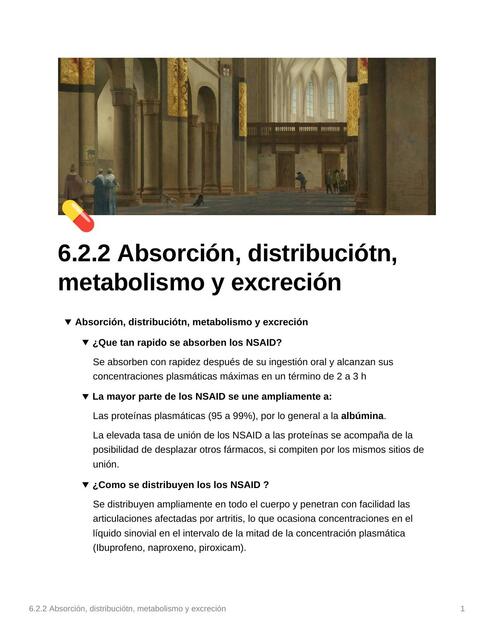 Absorción, distribución, metabolismo y excreción | ESPM MEDICINA | uDocz