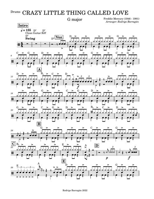 Crazy Little Thing Called Love Drums | uDocz