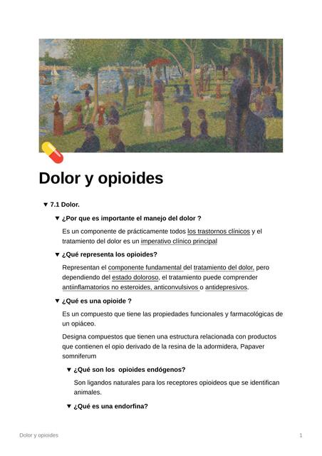 Flashcards de Dolor y opioides | Por ESPM MEDICINA | uDocz