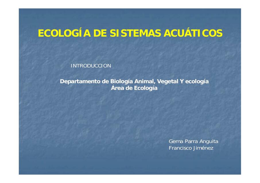 Resúmenes de Ecosistema acuático | Descarga apuntes de Ecosistema acuático