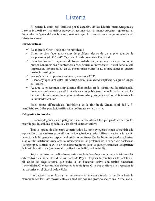 Listeria | Aspirina digital | uDocz