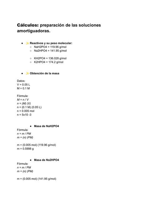 Reporte 2 - Cálculos de Soluciones Amortiguadoras | Samantha Shernandez | uDocz