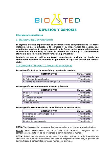 Difusión y Ósmosis | MARYURI LISBETH | uDocz