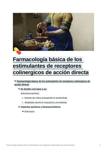 Farmacología básica de los estimulantes de receptores colinergicos de ...