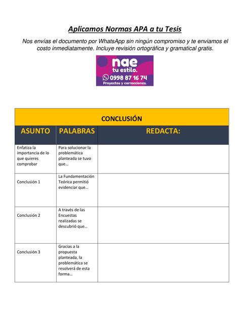 Plantilla Para Conclusiones | YUDOC.ORG | uDocz