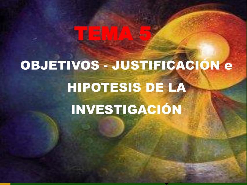 5 Objetivos Hipótesis | JPaul HAsto | uDocz