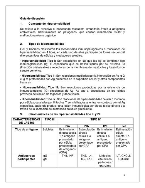 Hipersensibilidad tipo III y IV | Rocío Rodríguez | uDocz