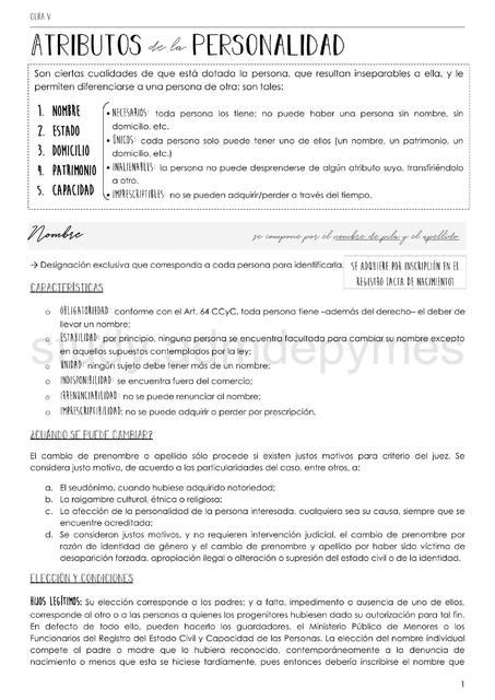 Atributos de la personalidad. Guía 5 | Study.admdepymes | uDocz