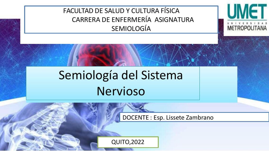 Semiología del Sistema Nervioso | lissete carolina | uDocz