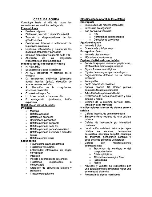 Cefalea Aguda | Apuntes Médicos | uDocz