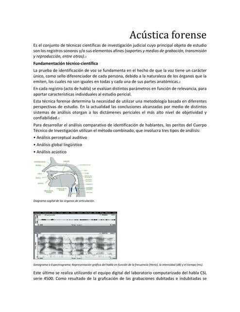 Acústica forense resumen | Forensic.notes | uDocz