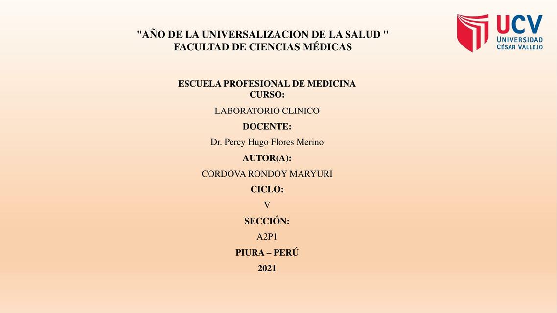 Laboratorio Clínico | MARYURI LISBETH | uDocz