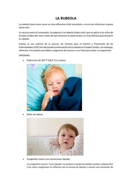 La rubeola | MARYURI LISBETH | uDocz