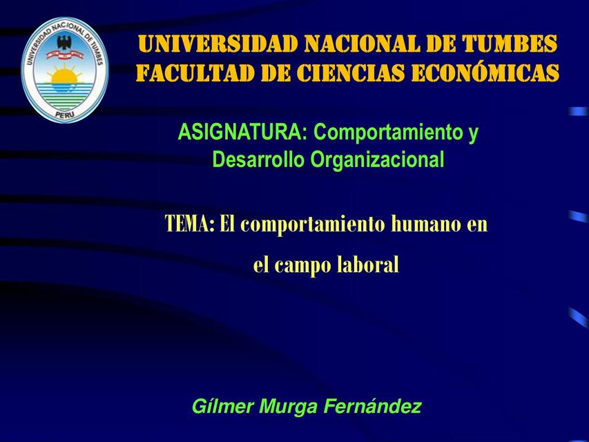 El Comportamiento Humano En El Campo Laboral Giussepe Mori Fernández