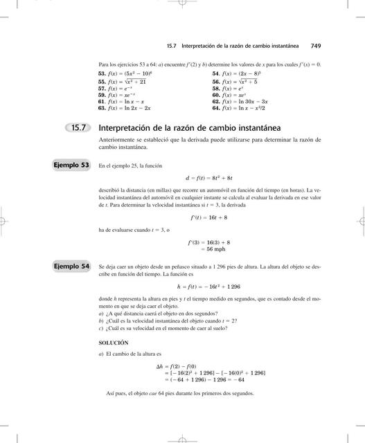 Interpretación de la Razón de Cambio Instantánea | Giussepe Mori Fernández | uDocz