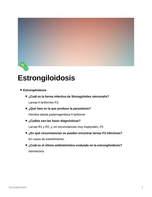 Estrongiloidosis | ESPM MEDICINA | uDocz