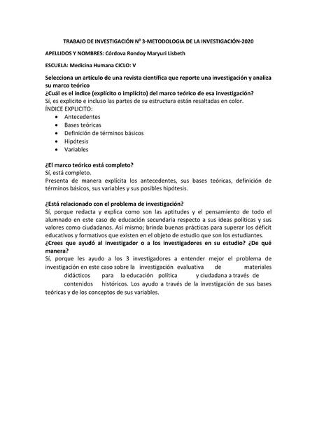 Trabajo de investigación | MARYURI LISBETH | uDocz