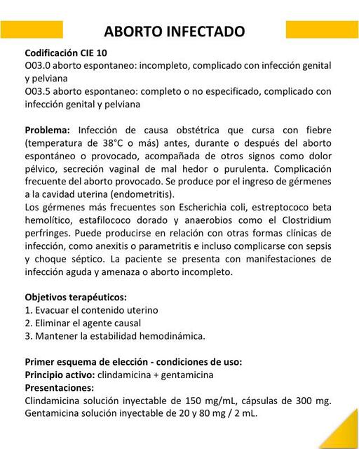 Aborto infectado - definición - abordaje - tratamiento - complicaciones ...