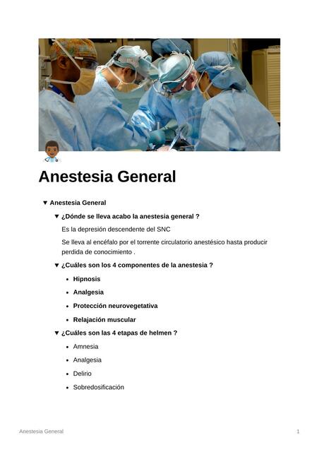 Anestesia General | ESPM MEDICINA | uDocz