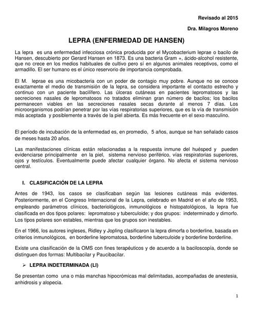 Lepra (Enfermedad de Hansen) | carmen Javier | uDocz
