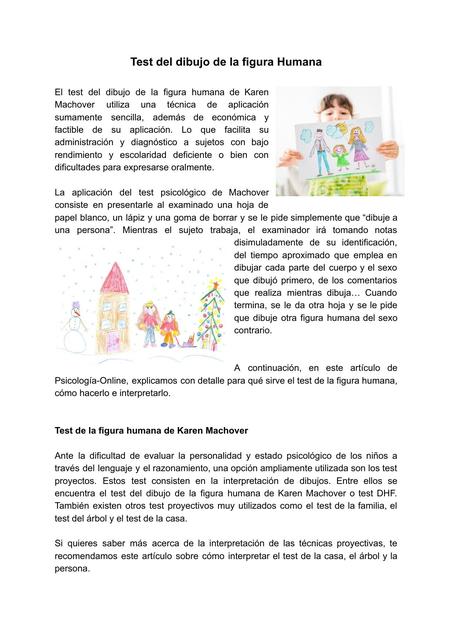 Test de dibujo de figuras humanas | MEDilove | uDocz